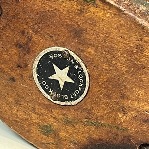 Vintage 1900s Star Boston & Lockport Block Co. Wooden Dual Pulley Block ...