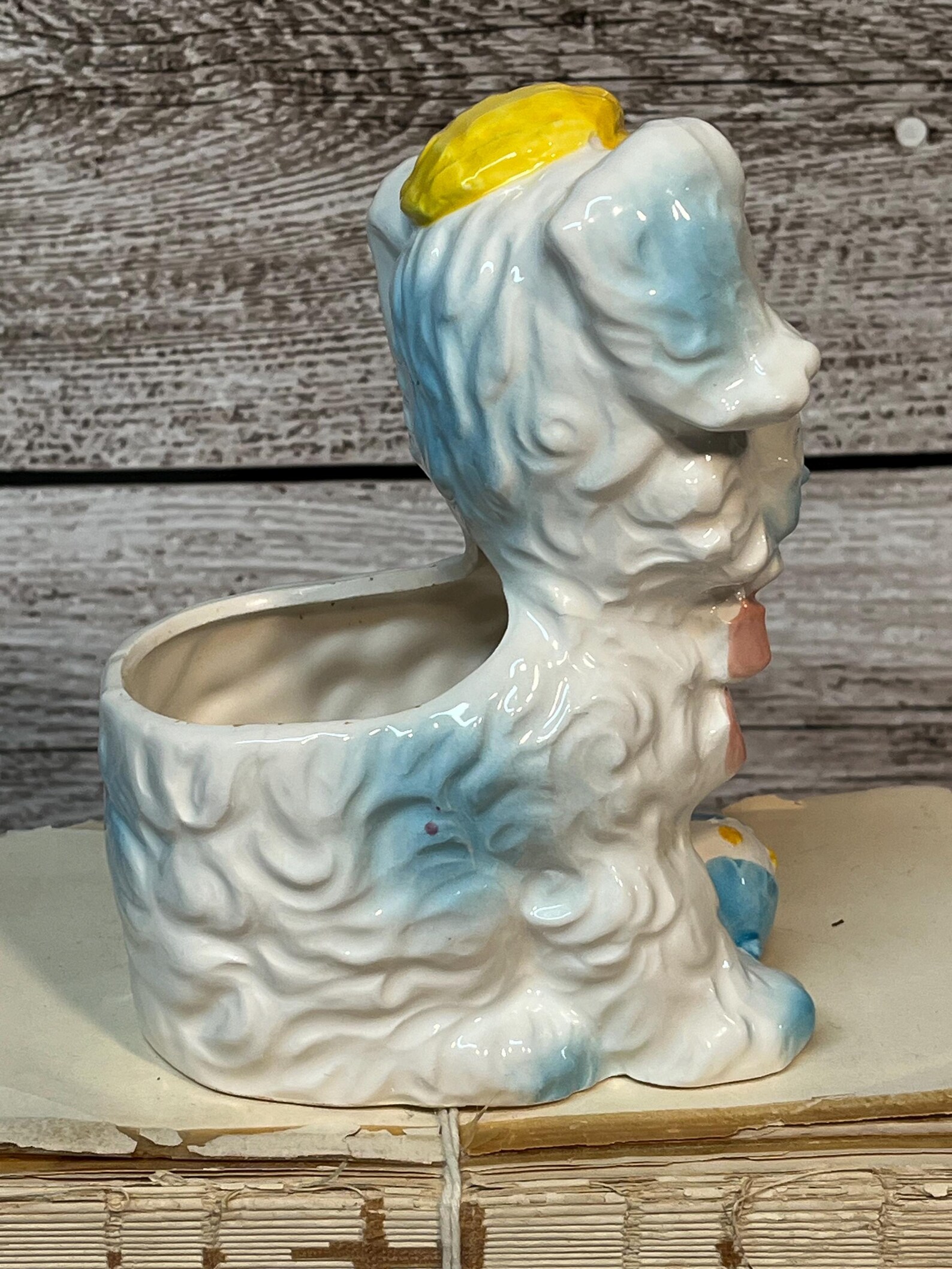 Vintage Relpo Rubens Blue Dog Ceramic Baby Planter - Etsy