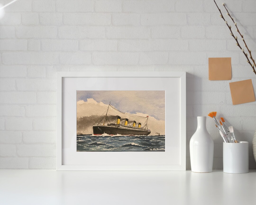 RMS Titanic Digital Art. Printable Nautical Theme Poster of Titanic ...