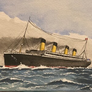 RMS Titanic Digital Art. Printable Nautical Theme Poster of Titanic ...