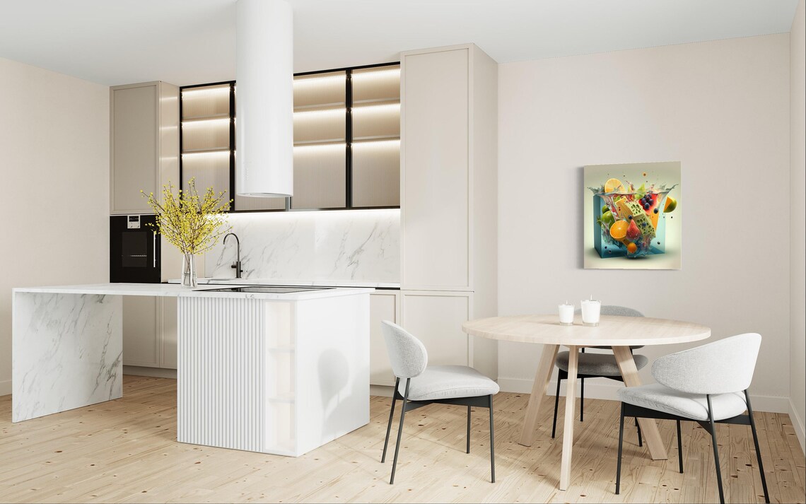 Fruit Splash Art Mango Painting Pop Art Fruit Blueberry Artwork Cubism ...