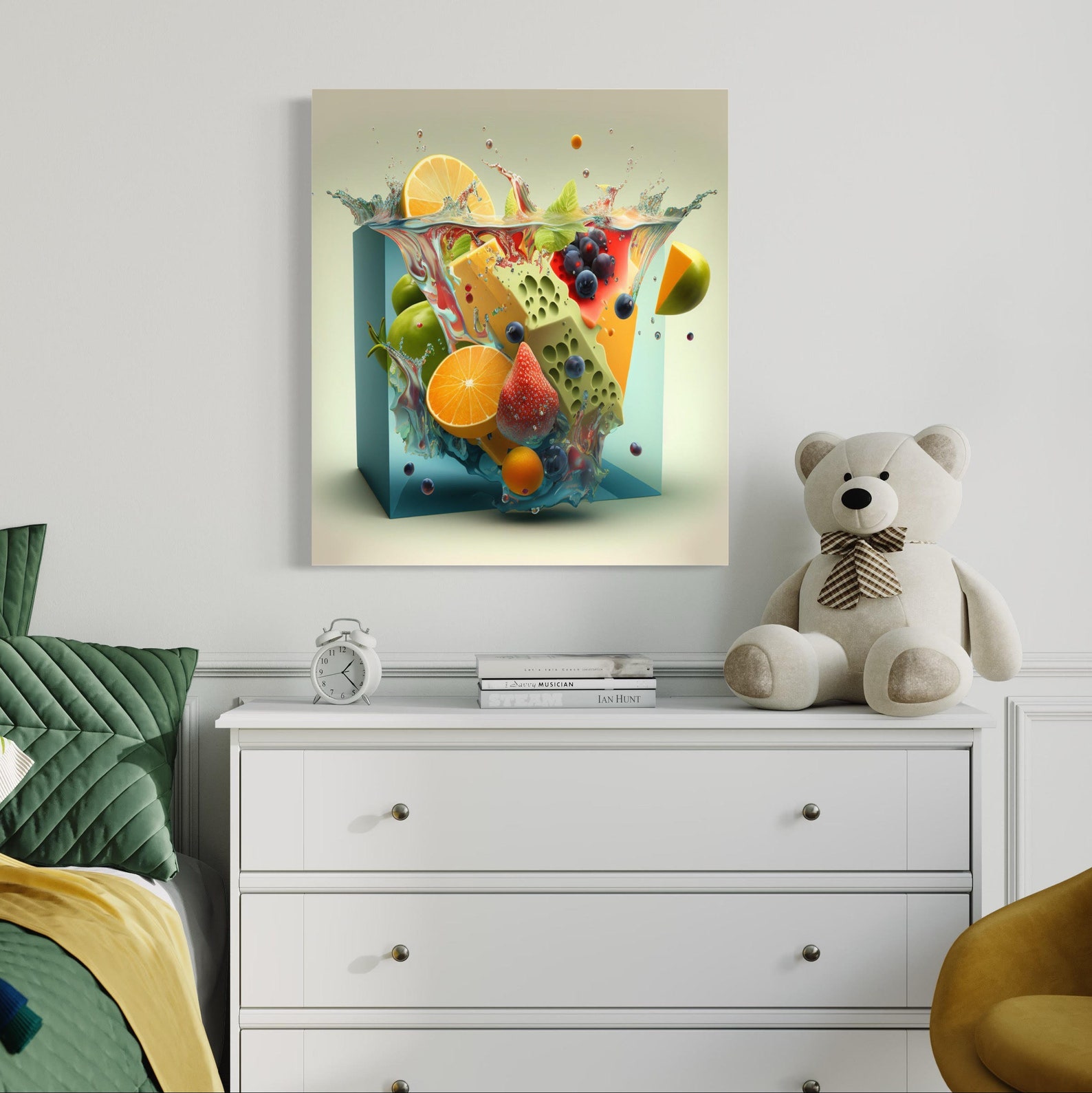 Fruit Splash Art Mango Painting Pop Art Fruit Blueberry Artwork Cubism ...