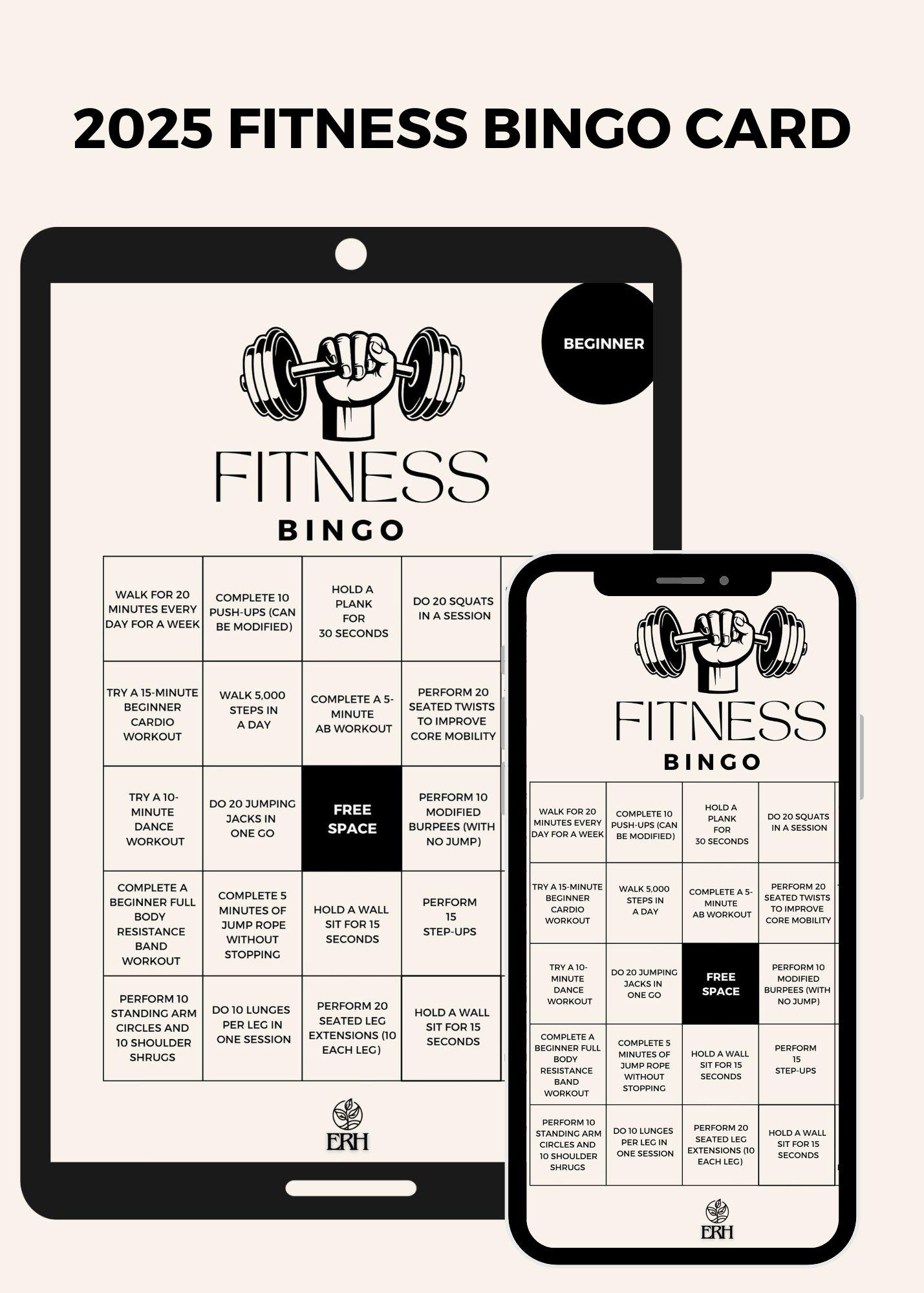 2025 Goals| Bingo Game Sheets| Fitness Resolutions| Healthy New Year ...
