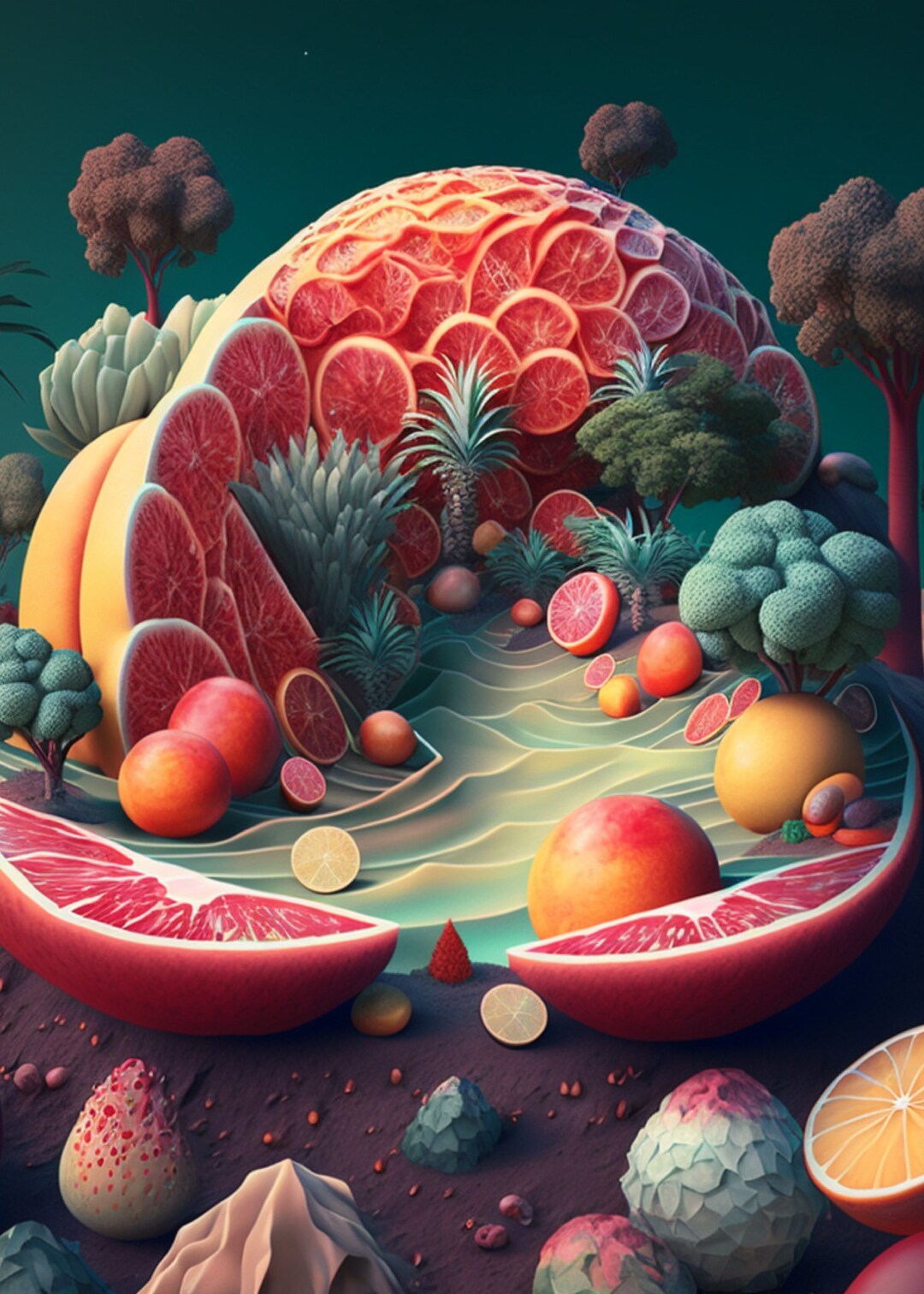 Grapefruit Painting Fruitopia Multi Fruit Tree Nutrition - Etsy