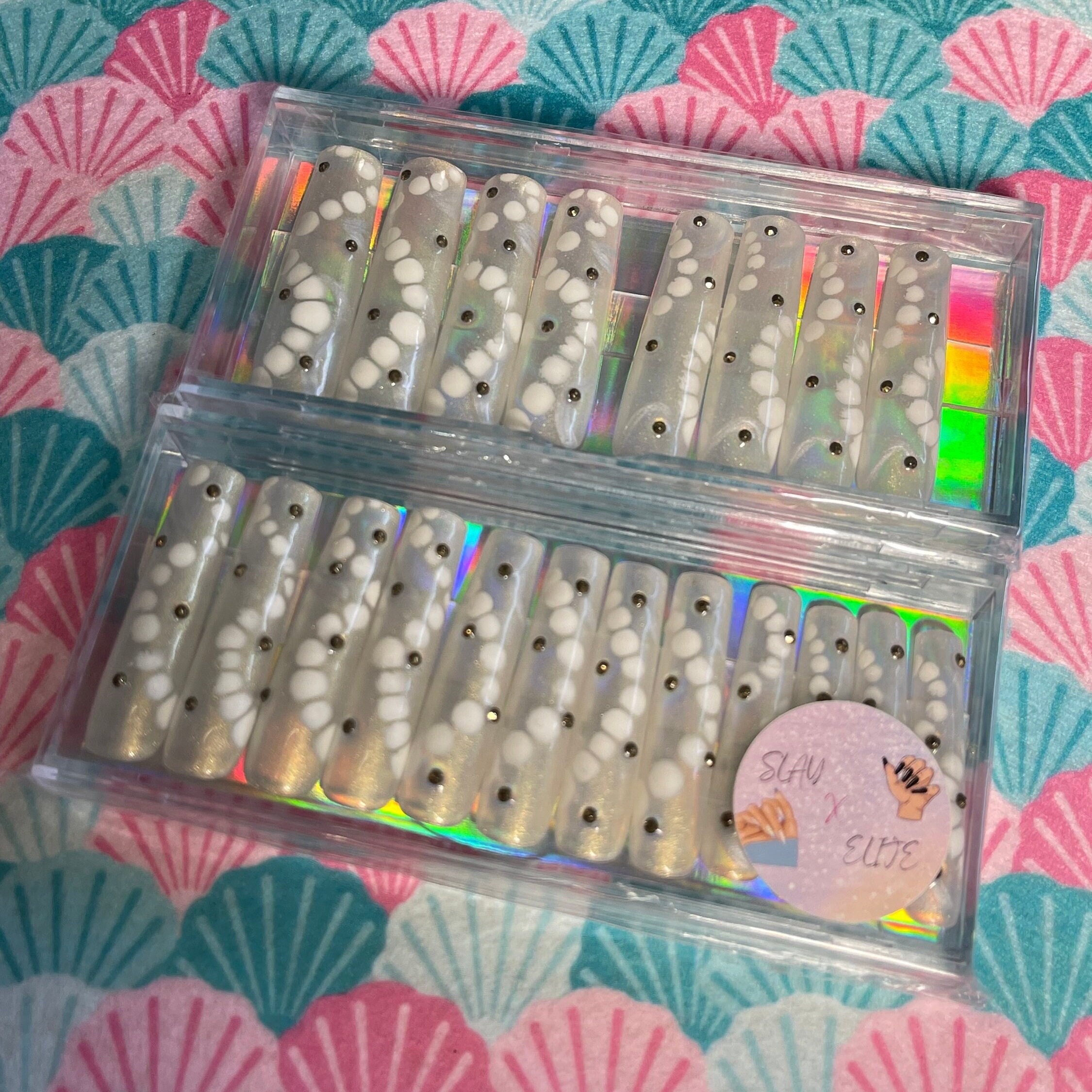 Y2K Iridescent XXL Square Press on Set - 20 Piece Set - Etsy