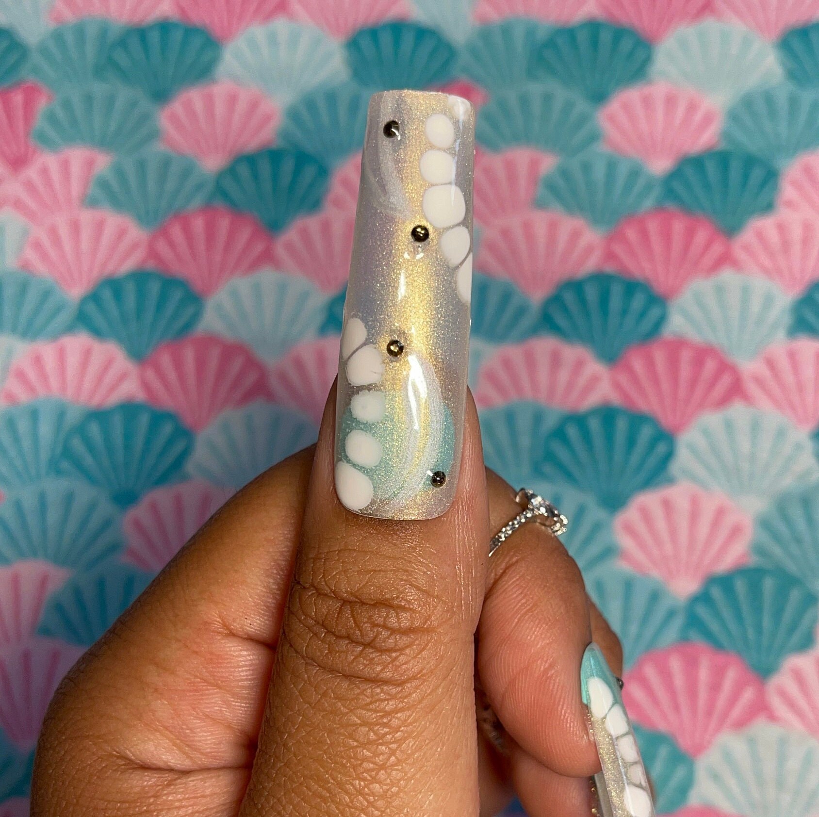 Y2K Iridescent XXL Square Press on Set - 20 Piece Set - Etsy