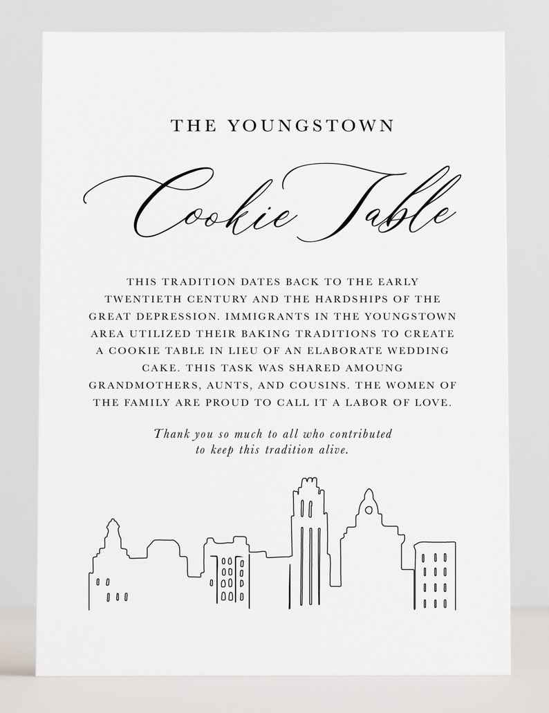 Youngstown, OH Cookie Table Sign, 8x10, Digital Download, Self ...