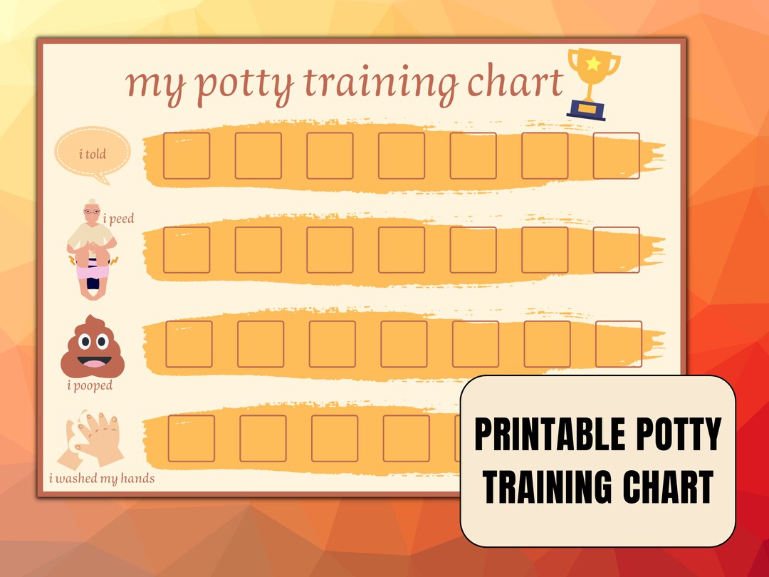 Printable Potty Training Chart, Potty Training Chart Boys and Girls ...