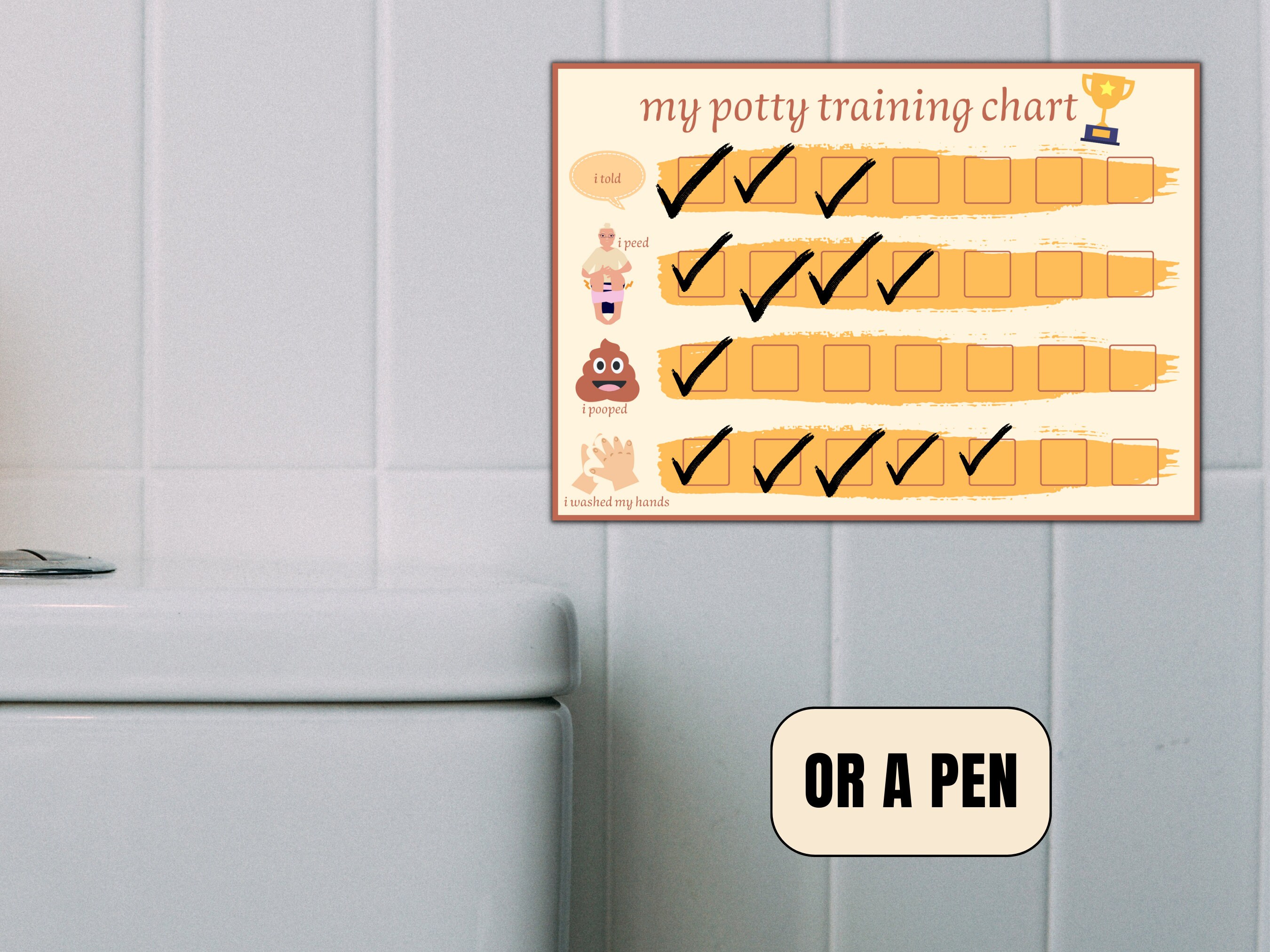 Printable Potty Training Chart, Potty Training Chart Boys and Girls ...