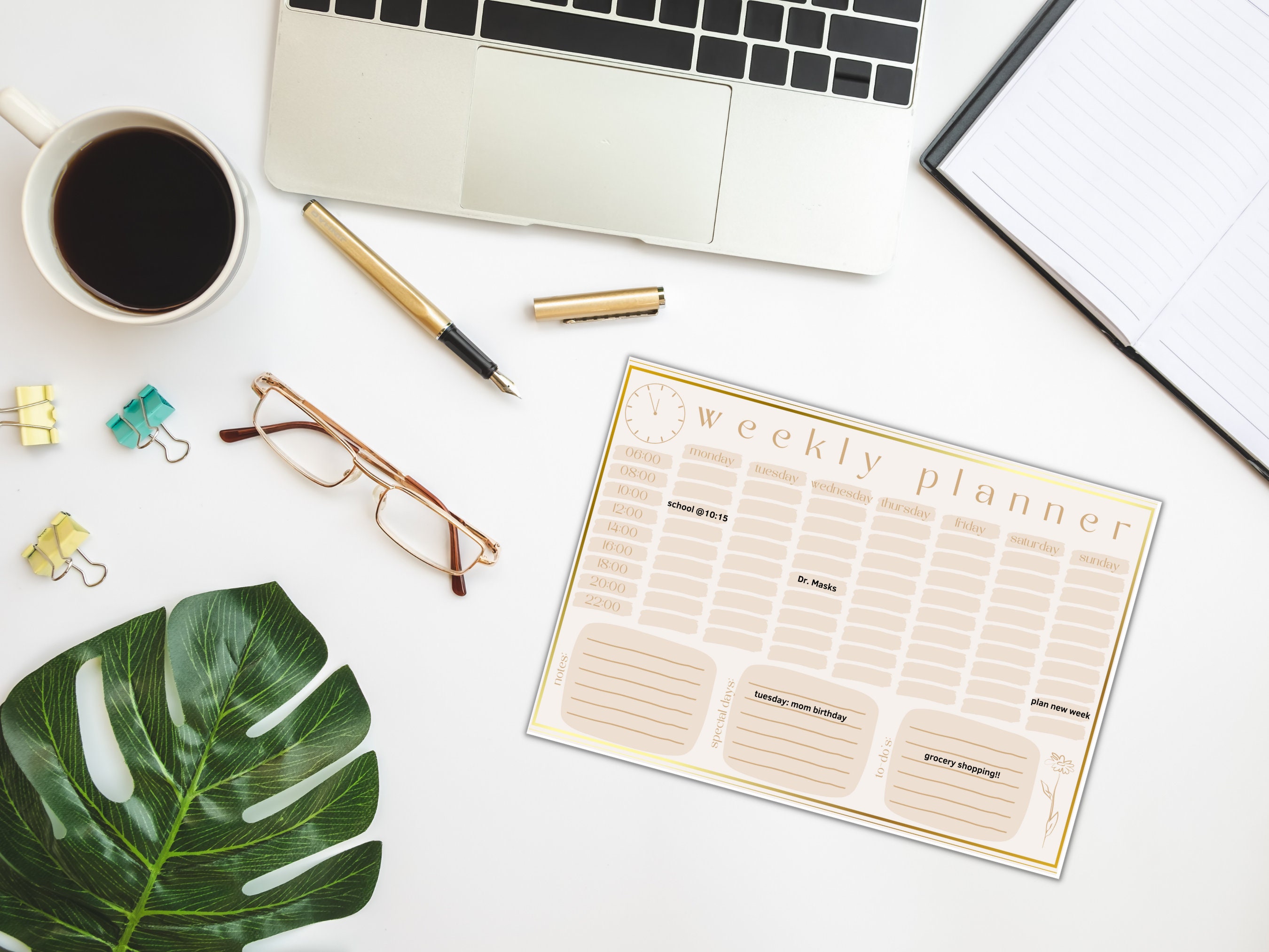 Printable Weekly Planner, Undated Digital Planner, Digital Planner ...