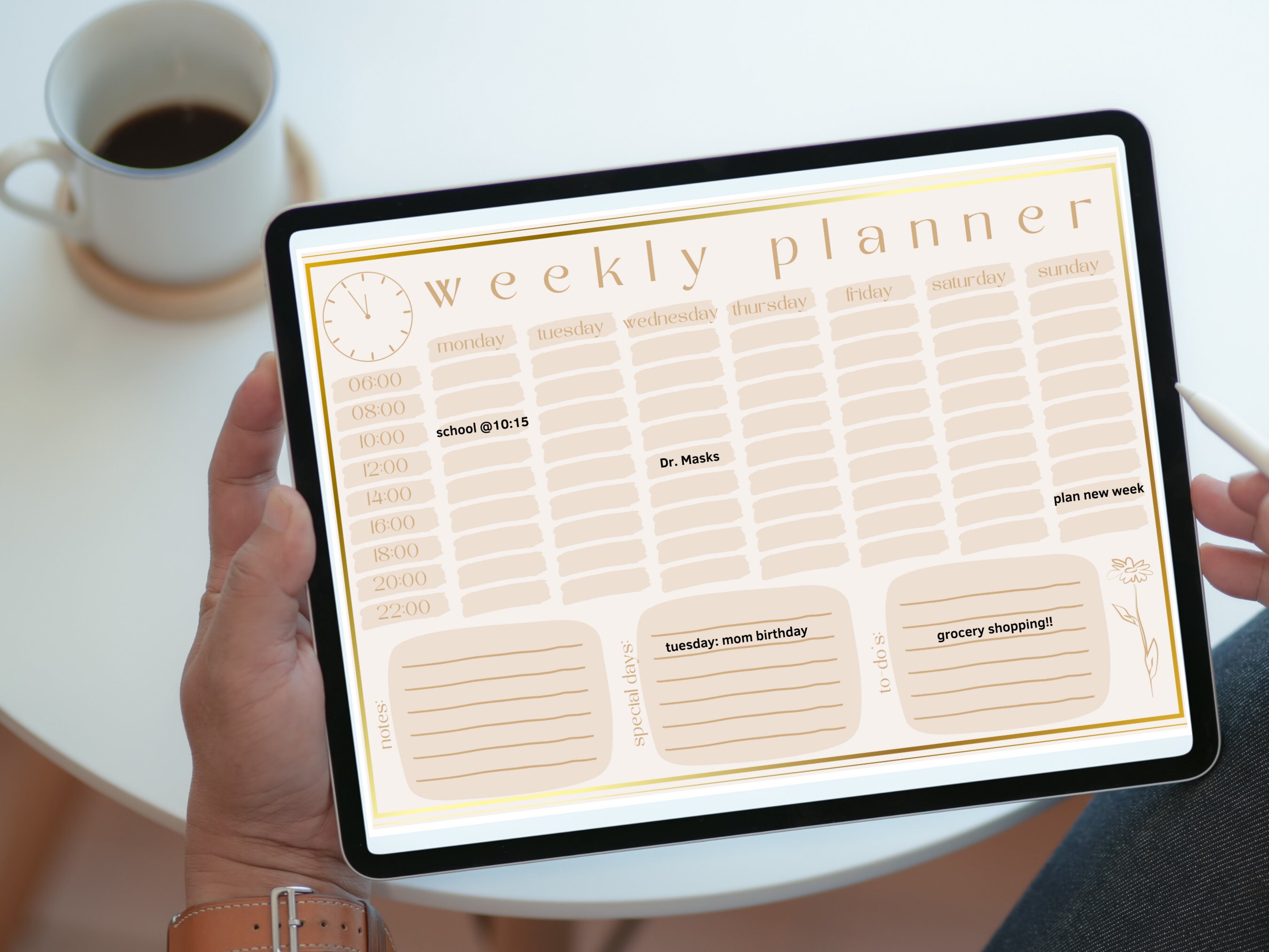 Printable Weekly Planner, Undated Digital Planner, Digital Planner ...