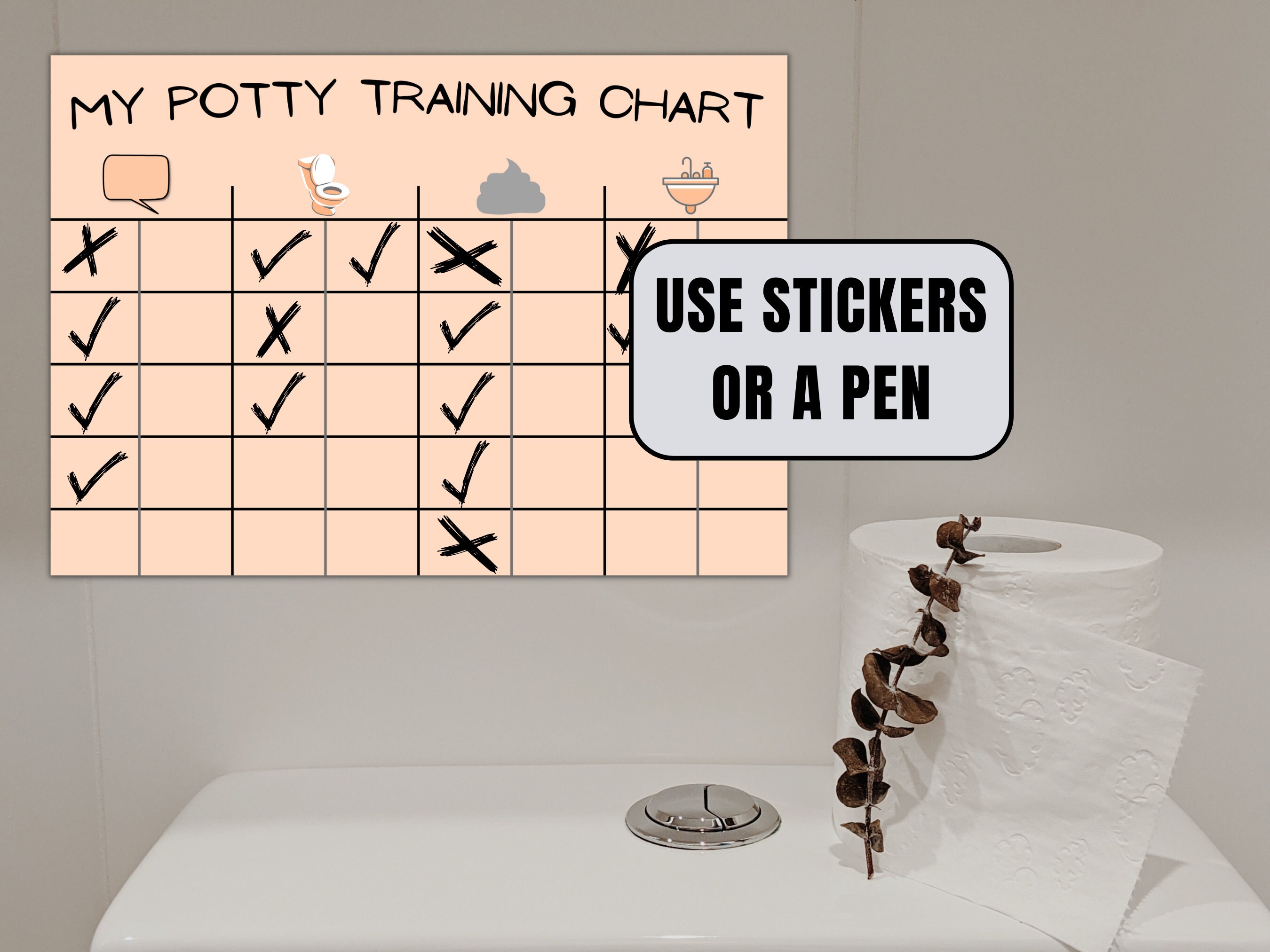 Printable Potty Training Chart, Potty Training Chart Boys and Girls ...