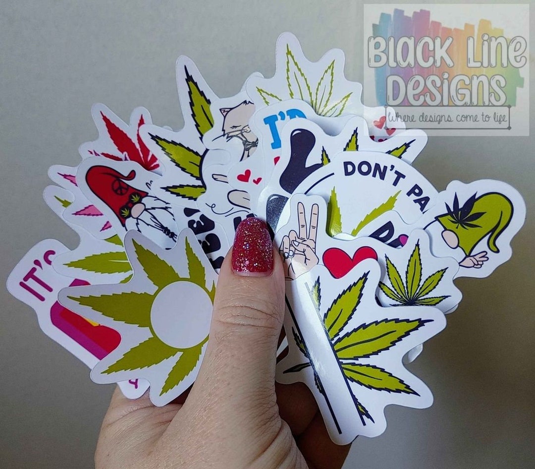 Weed Jar Stickers Dope Cannabis Glossy Embellishments for Lighters ...
