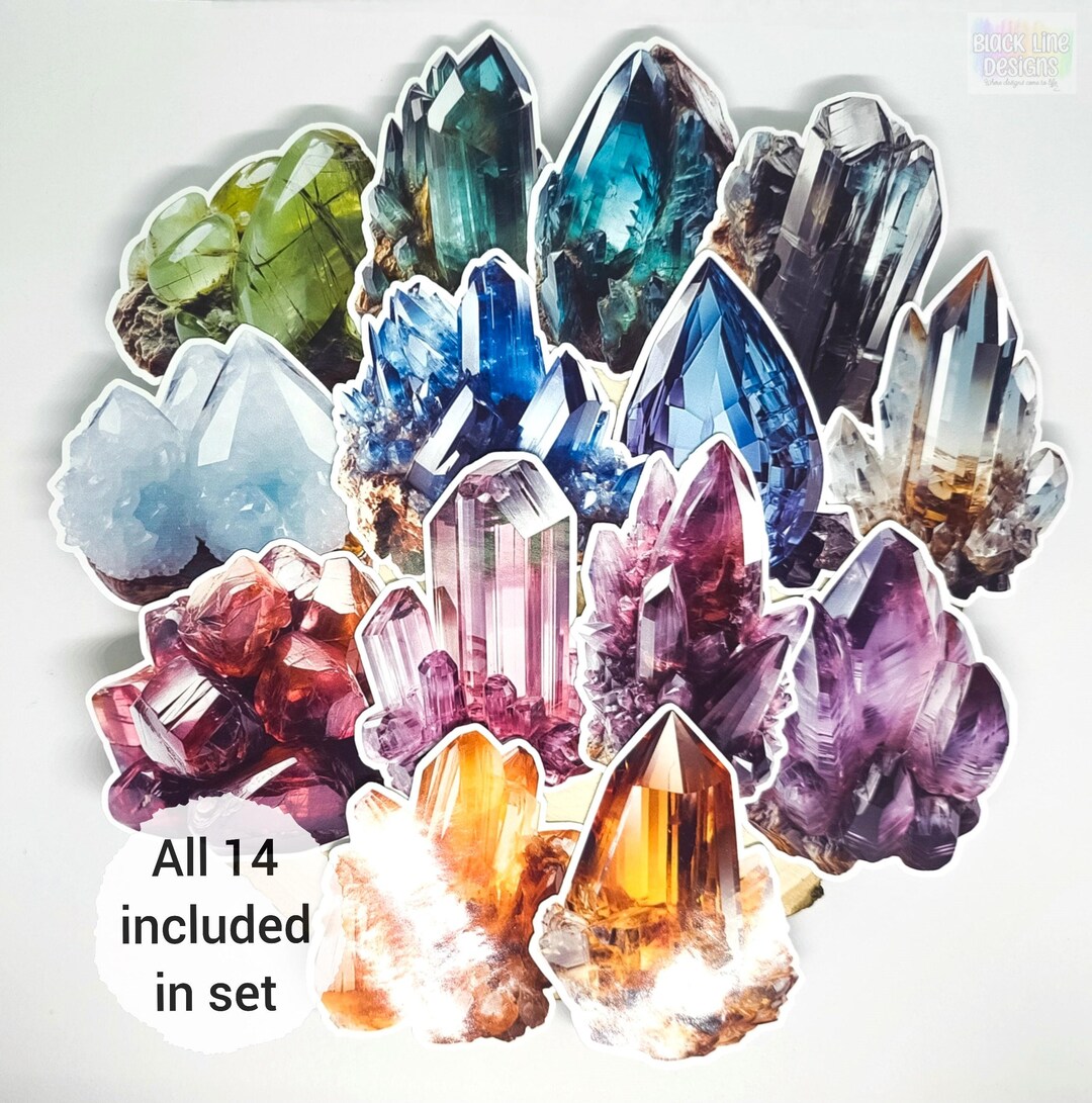 Crystal Gemstone Stickers | Realistic Glossy Embellishments for ...