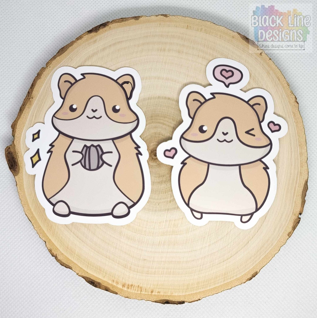 Anime Cartoon Hamster Decals Cute Glossy Kawaii Vinyl Stickers for ...