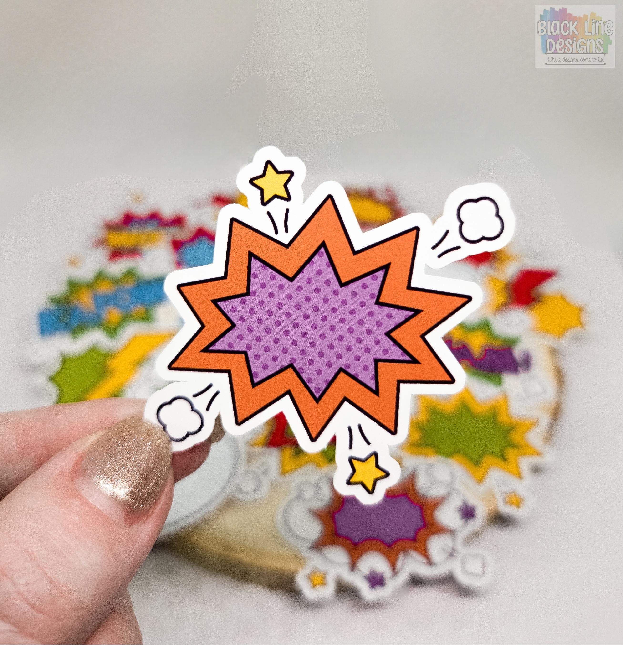 Comic Book Stickers | Pop Art Action Bubbles Glossy Embellishments for ...