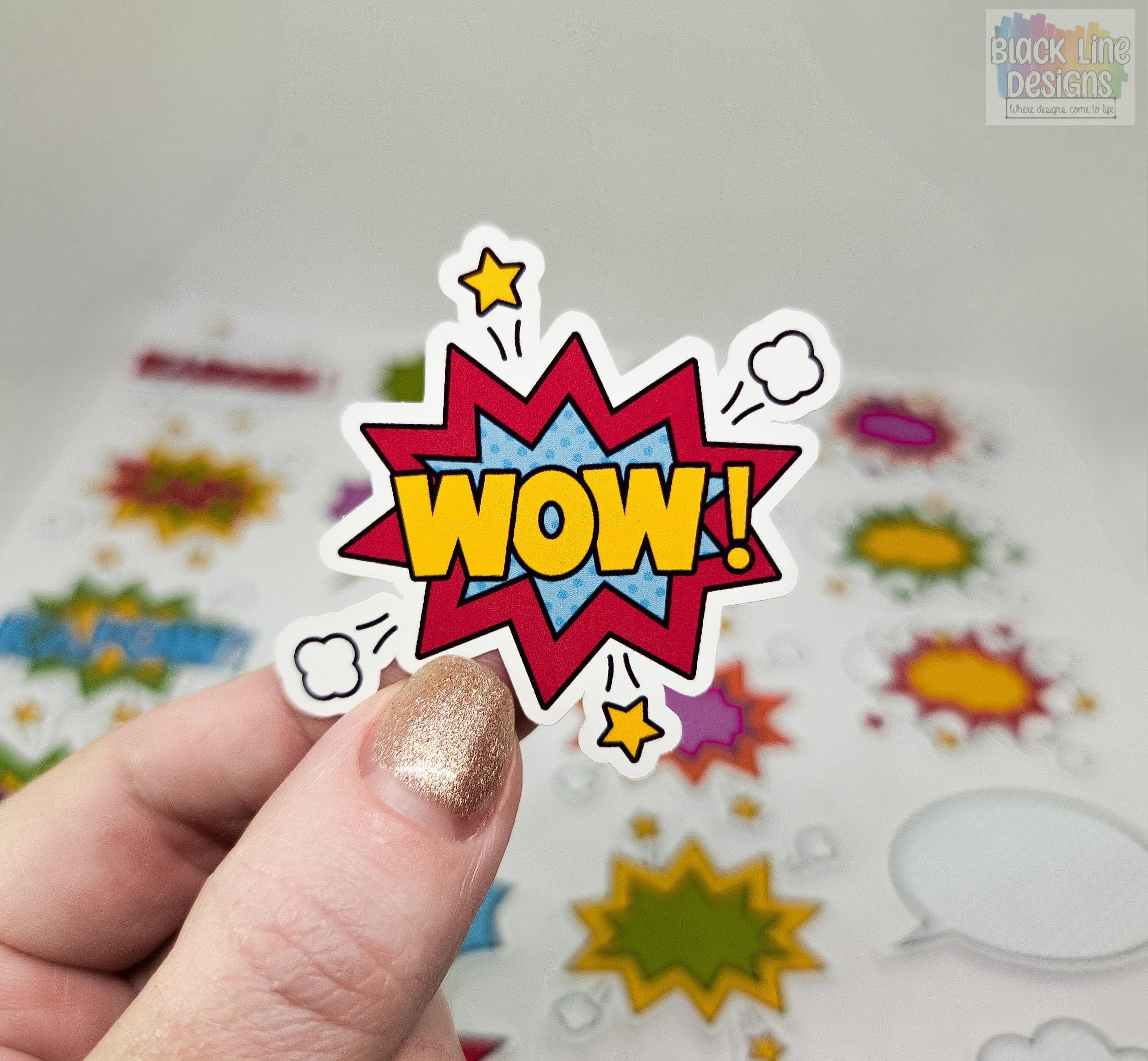Comic Book Stickers | Pop Art Action Bubbles Glossy Embellishments for ...