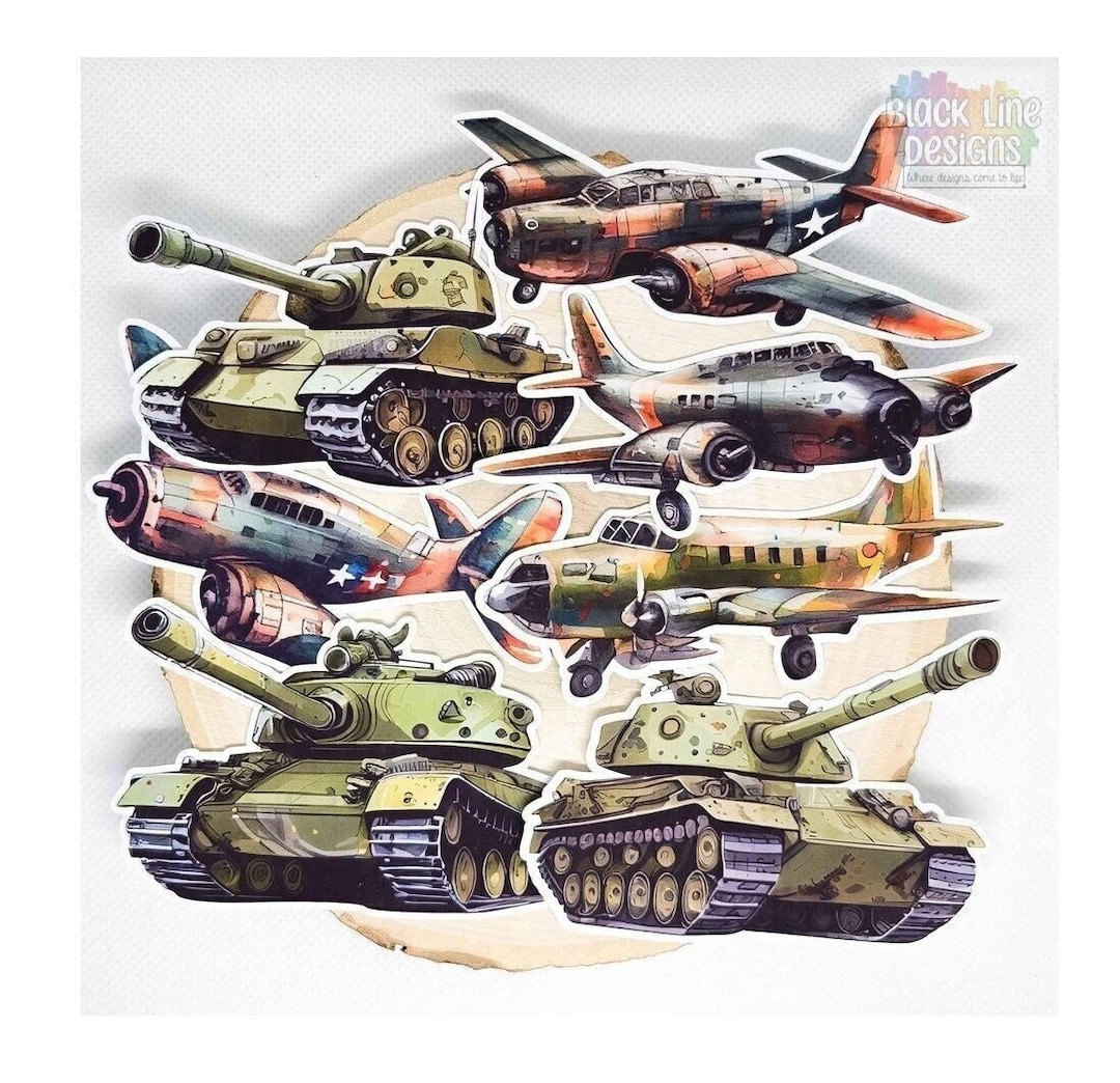WW2 Historic Tank and Plane Stickers Military War Vehicle ...