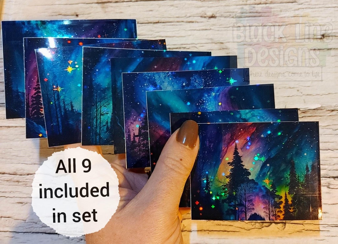 Holo Northern Lights Decals | Set of 9 | Aurora Borealis Holographic ...
