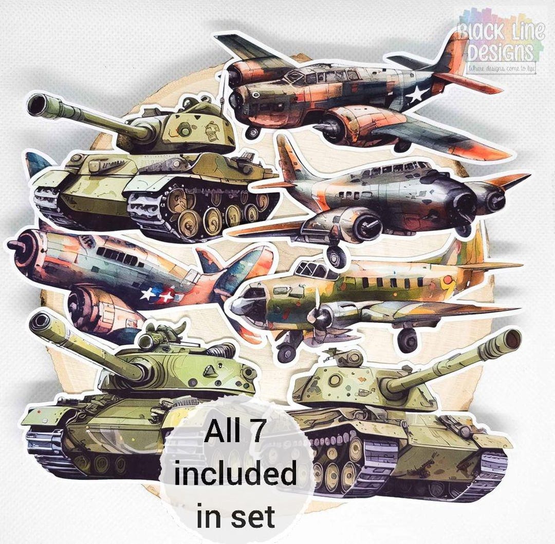 WW2 Historic Tank and Plane Stickers | Military War Vehicle ...