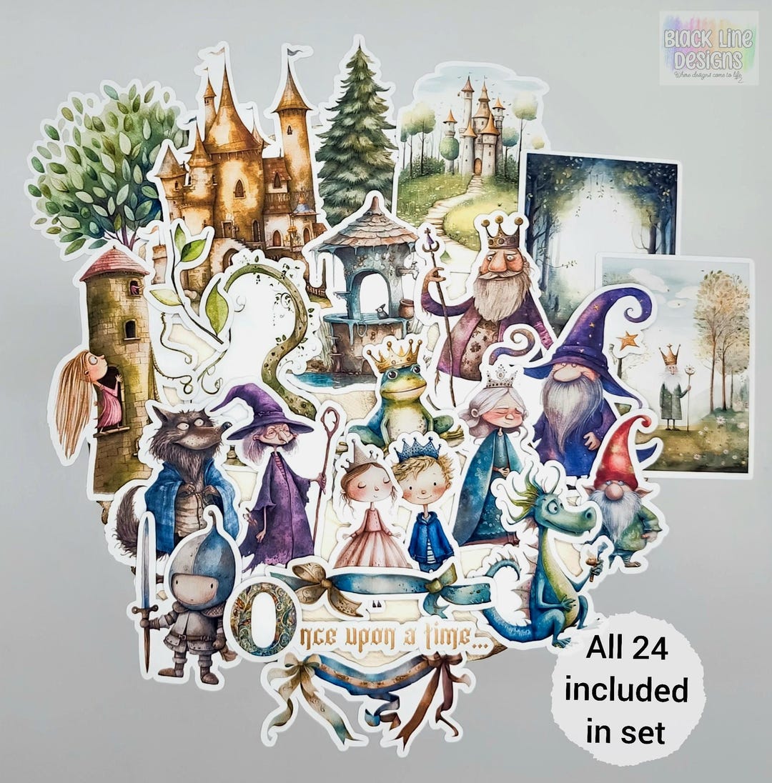 Fairytale Stickers | Set of 24 | Storybook Fantasy Sticker Paper Die ...