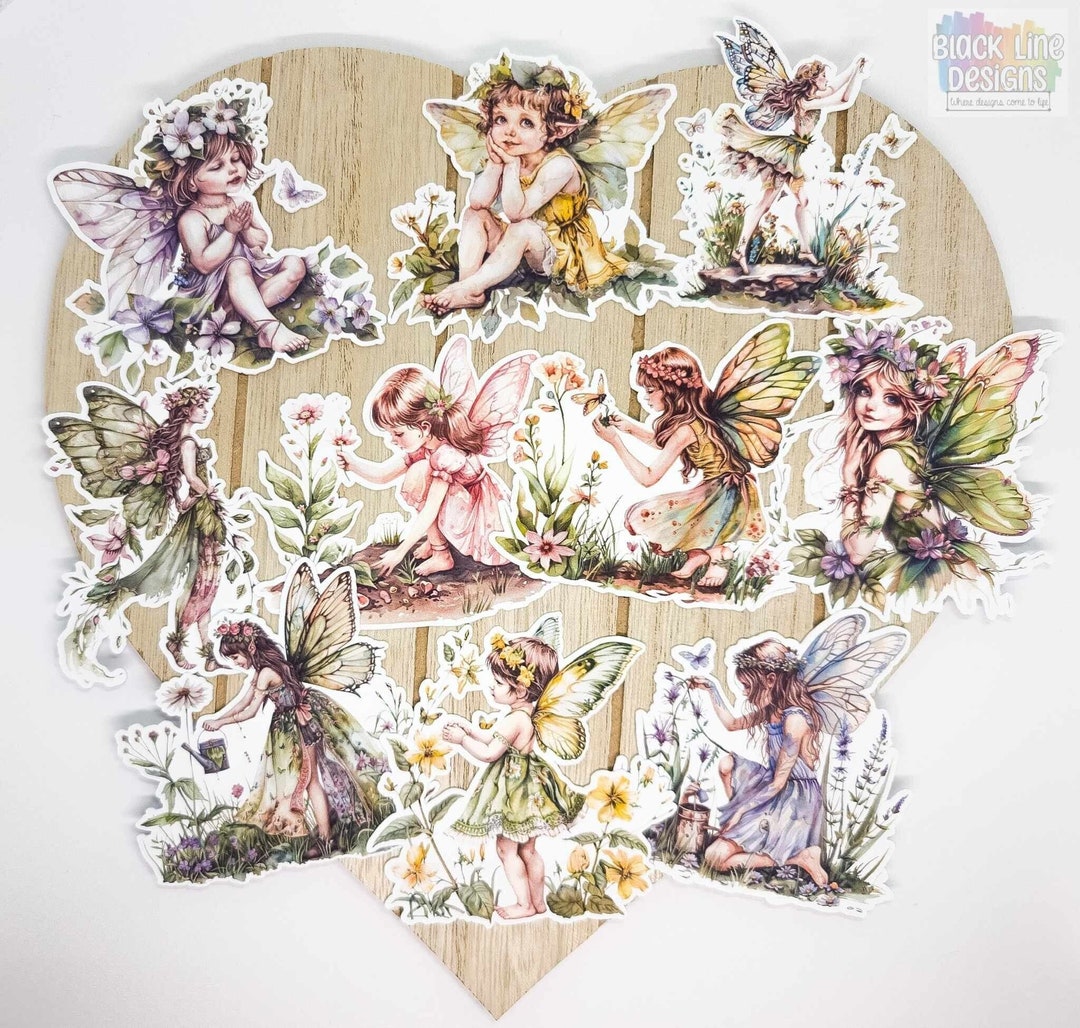 Spring Garden Fairy Stickers Floral Pixies Matte Embellishments for ...