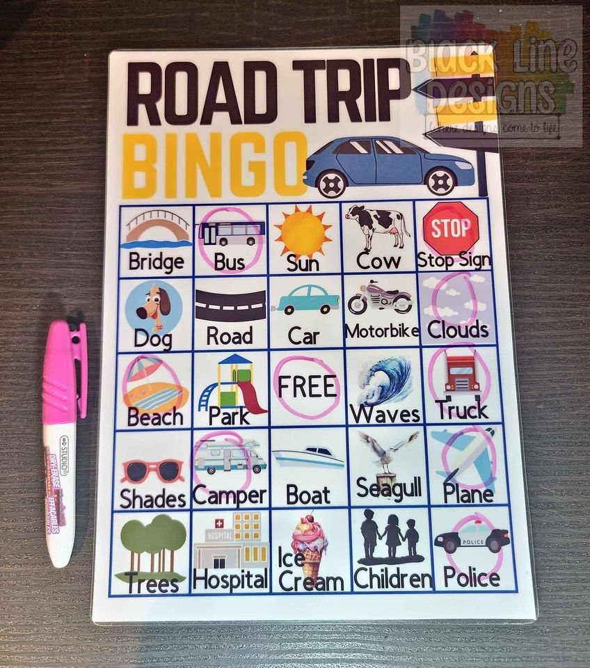 Road Trip Bingo Cards Double-sided Car Games Children's - Etsy Canada