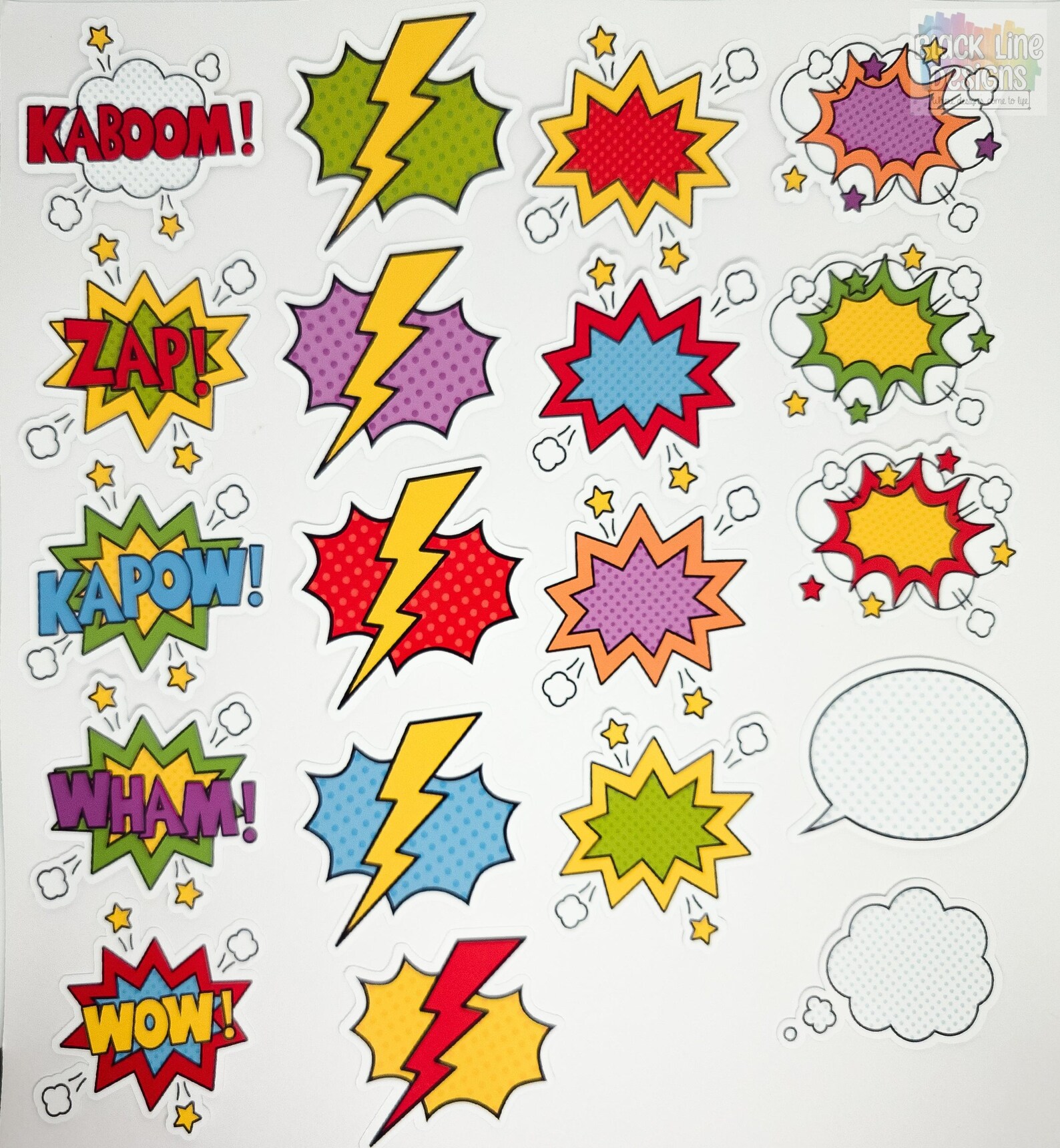 Comic Book Stickers | Pop Art Action Bubbles Glossy Embellishments for ...