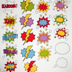 Comic Book Stickers | Pop Art Action Bubbles Glossy Embellishments for ...