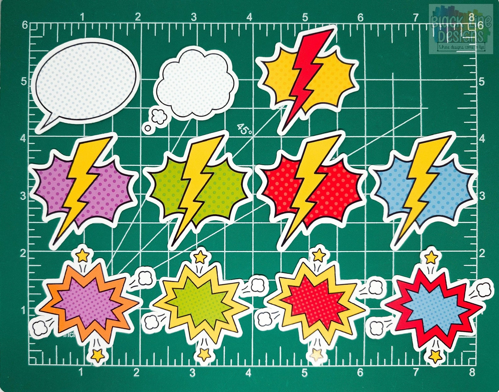 Comic Book Stickers | Set of 19 | Superhero Pop Art Sticker Paper Die ...