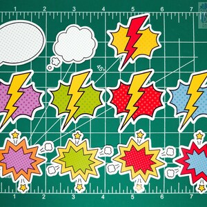 Comic Book Stickers | Pop Art Action Bubbles Glossy Embellishments for ...