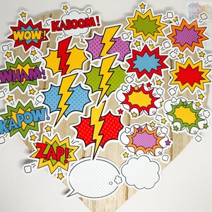 Comic Book Stickers | Pop Art Action Bubbles Glossy Embellishments for ...