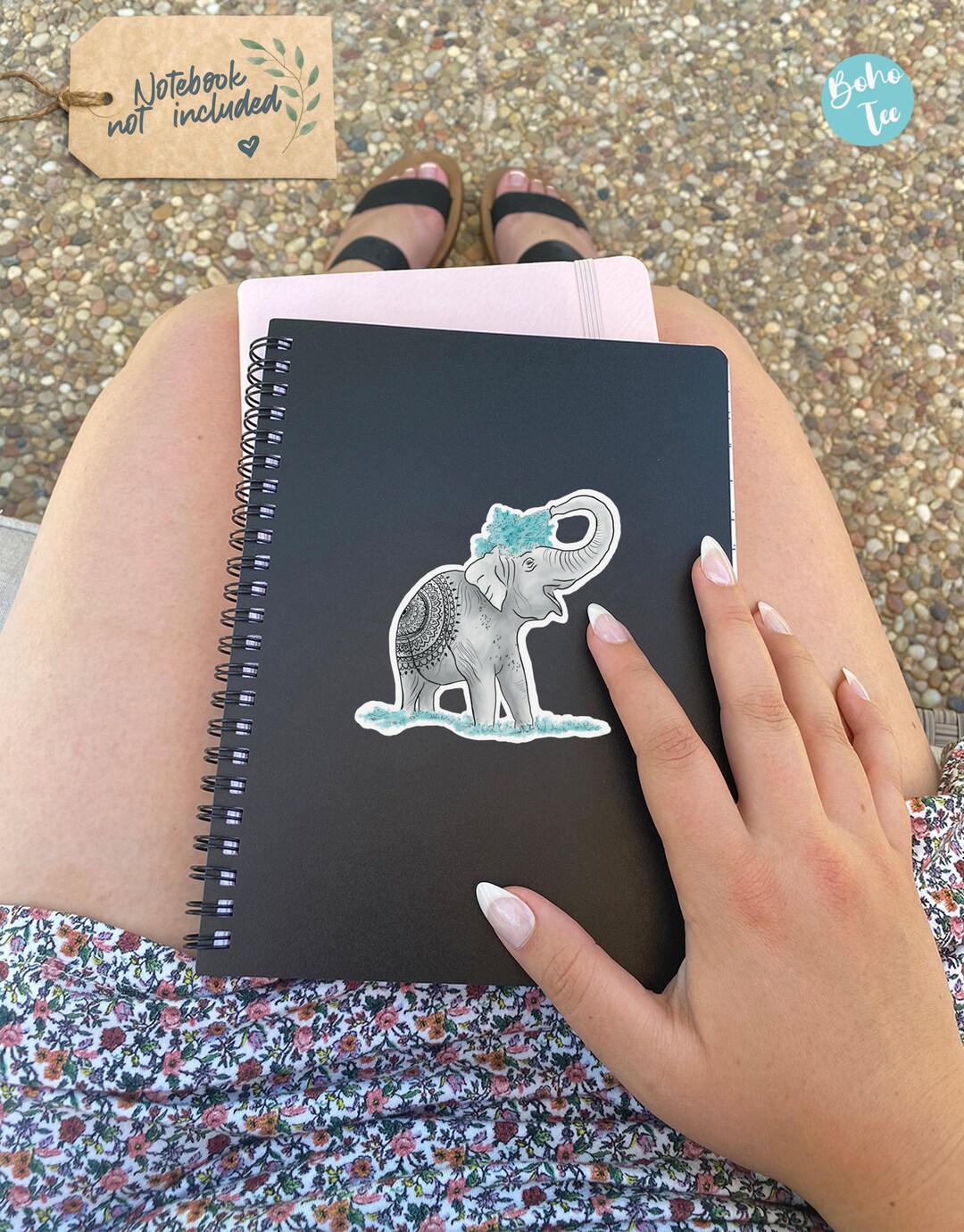 Baby Elephant Sticker Small Vinyl Laptop Decal Boho Elephant Mandala ...