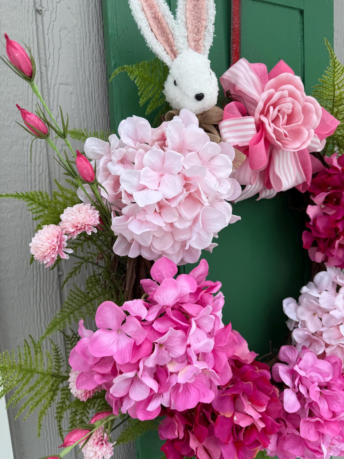 Pink Hydrangea Floral Wreath, Spring Floral Hydrangea Wreath, Mother's ...