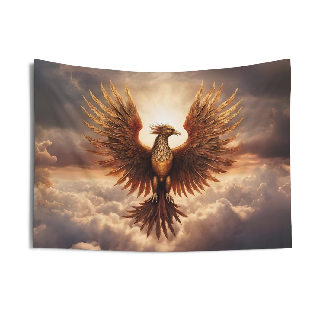 Medieval Phoenix Tapestry, Sun Tapestry, Cottagecore Wall Art & Decor ...
