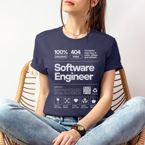 Techwear Recipe Shirt, 100% Software Engineer, Programmer Tee, Coding ...