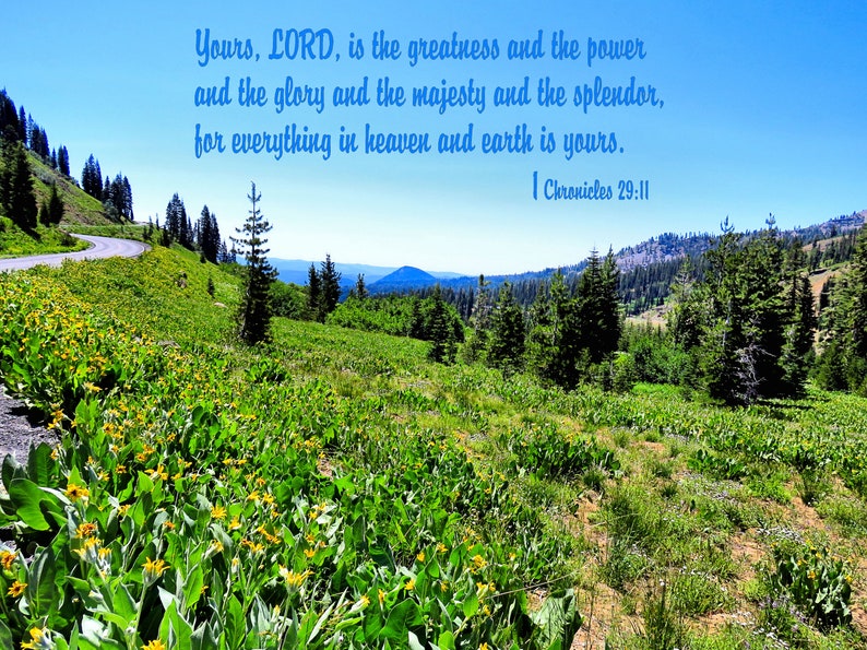 Photograph With Scripture Verse, Mountains, Lassen National Volcanic ...