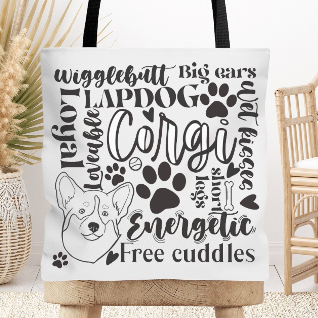 Corgi Sayings Tote Bag, Corgi Gifts for Corgi Lovers, Corgi Accessories ...