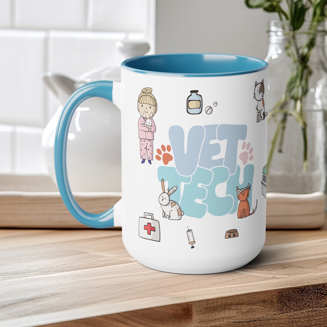 Vet Tech Two-tone Coffee Mugs, Nurse Gift for Women, Badass Nurse ...