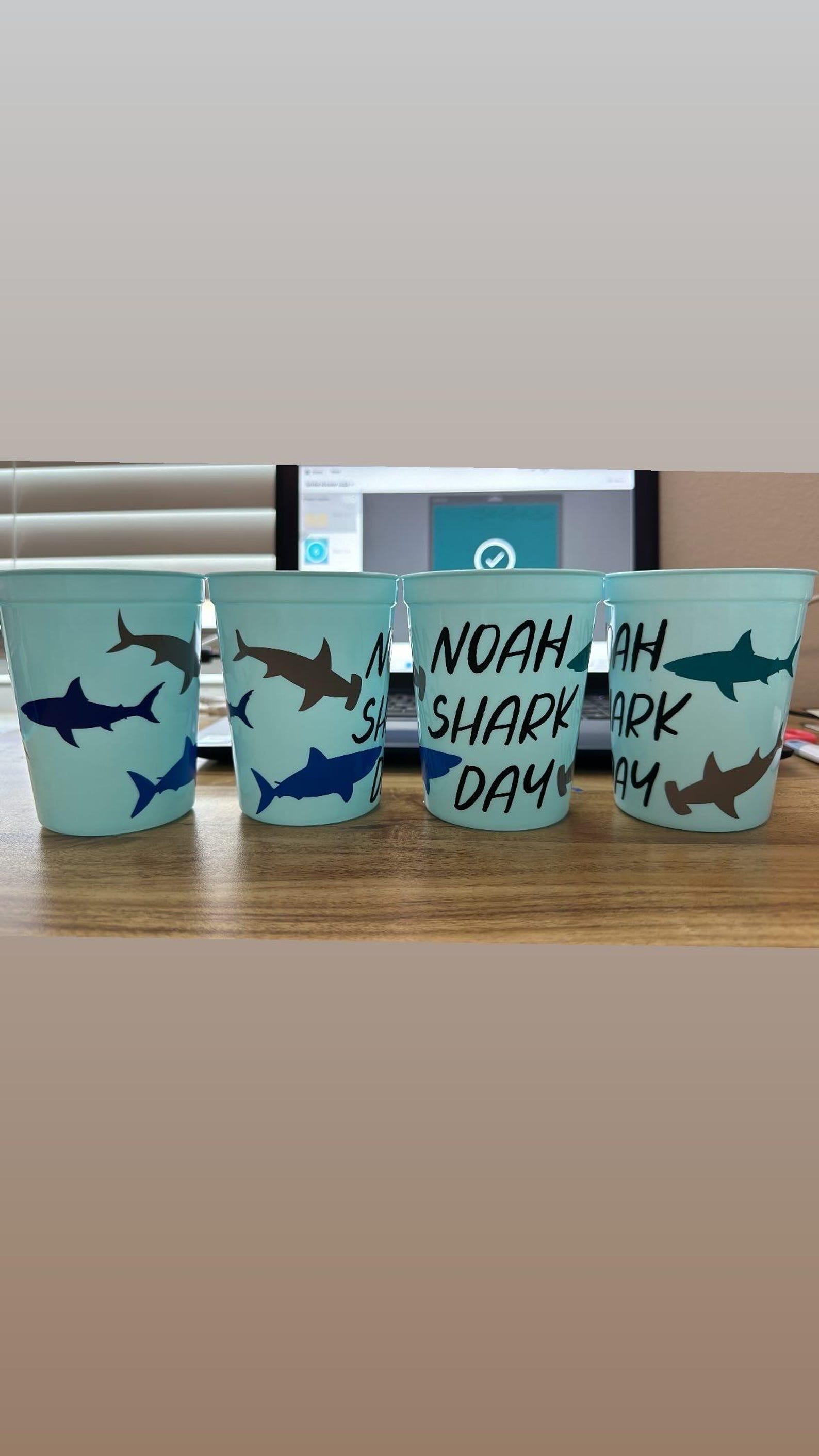 Birthday Shark Cups - Etsy