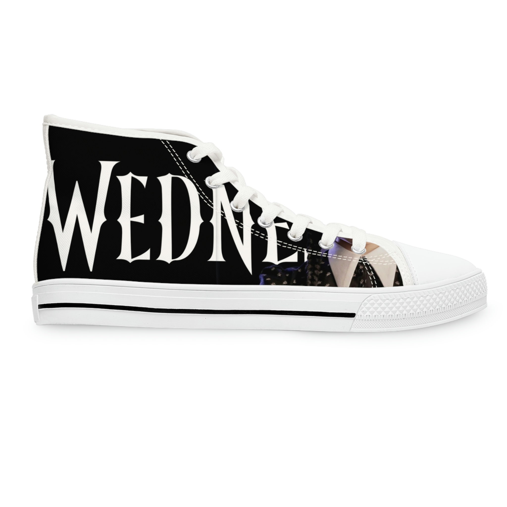 Wednesday Addams High Top Sneakers, Wednesday Addams Shoes Designed ...