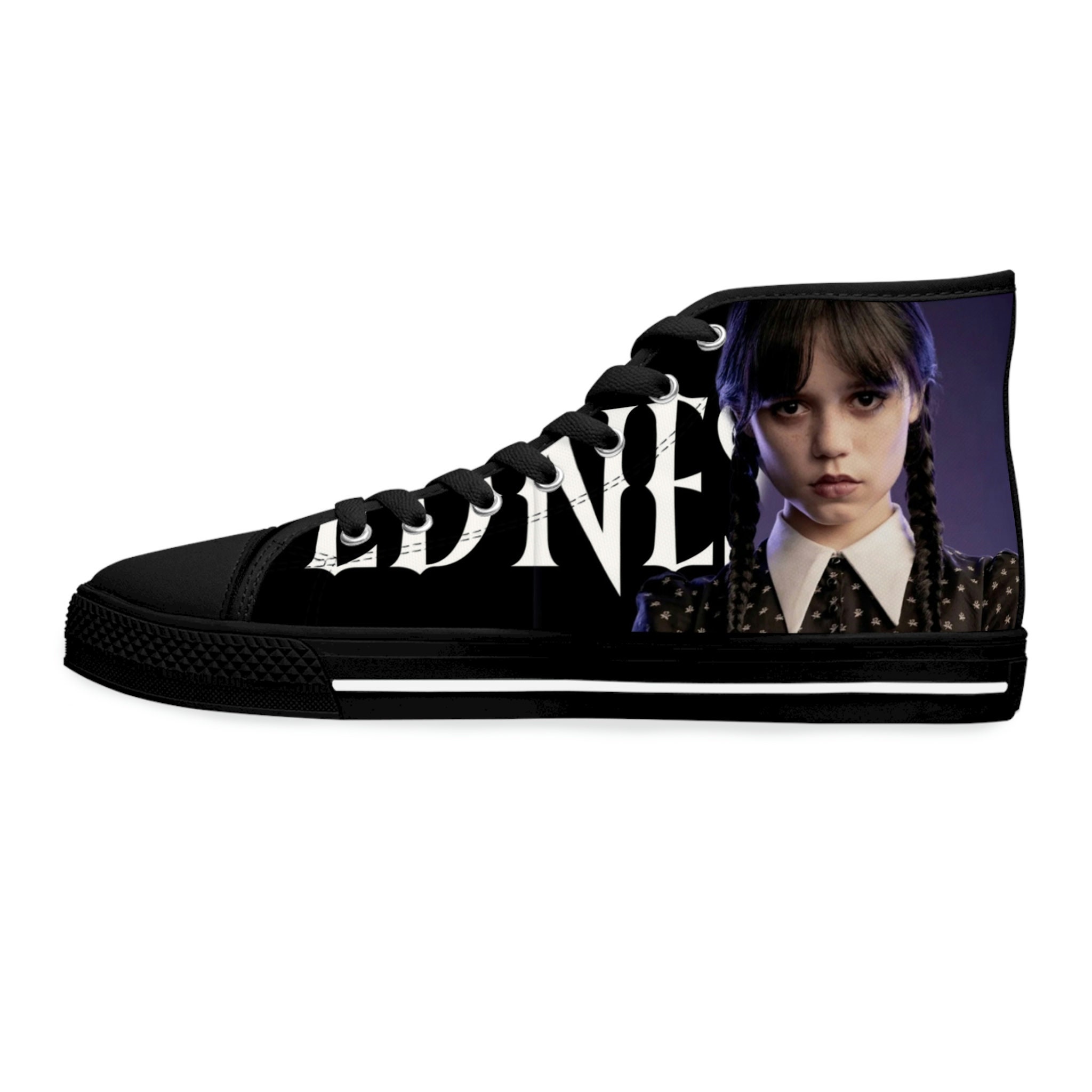 Wednesday Addams High Top Sneakers, Wednesday Addams Shoes Designed ...