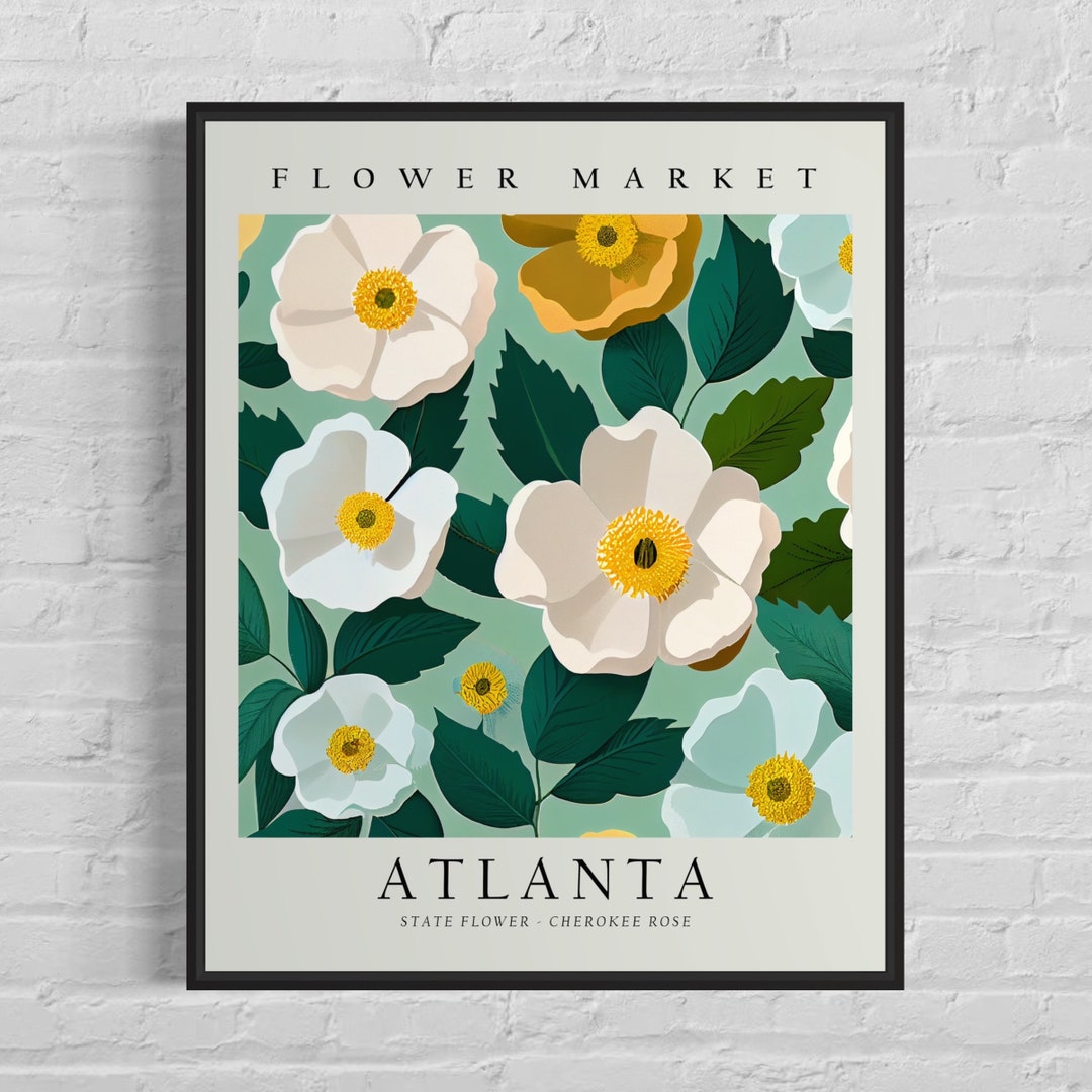 Atlanta Georgia Wild Flower Market Art Print, Atlanta Flower, Cherokee ...