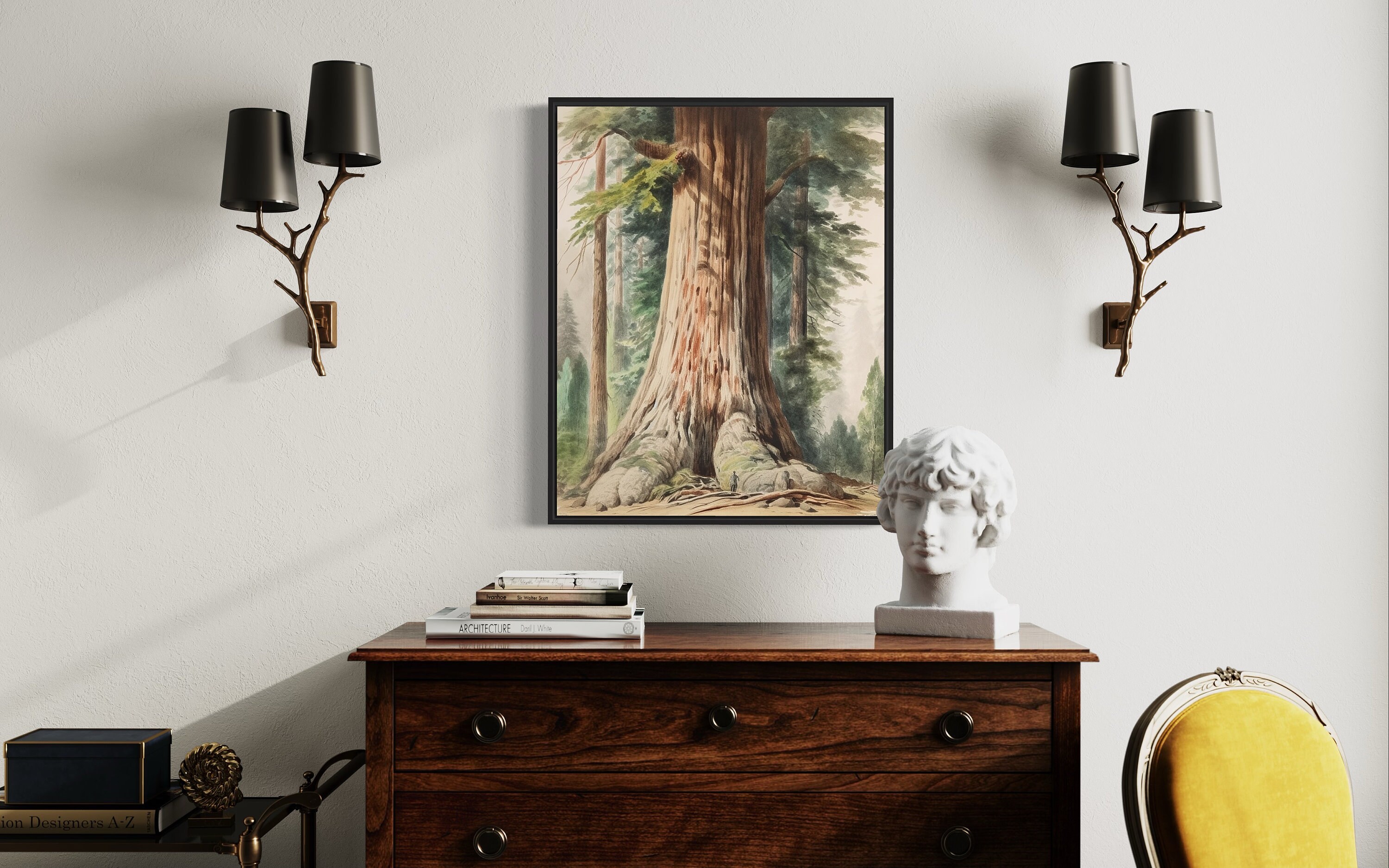 Giant Redwood Tree Art Print Giant Redwood Tree Wall Art - Etsy