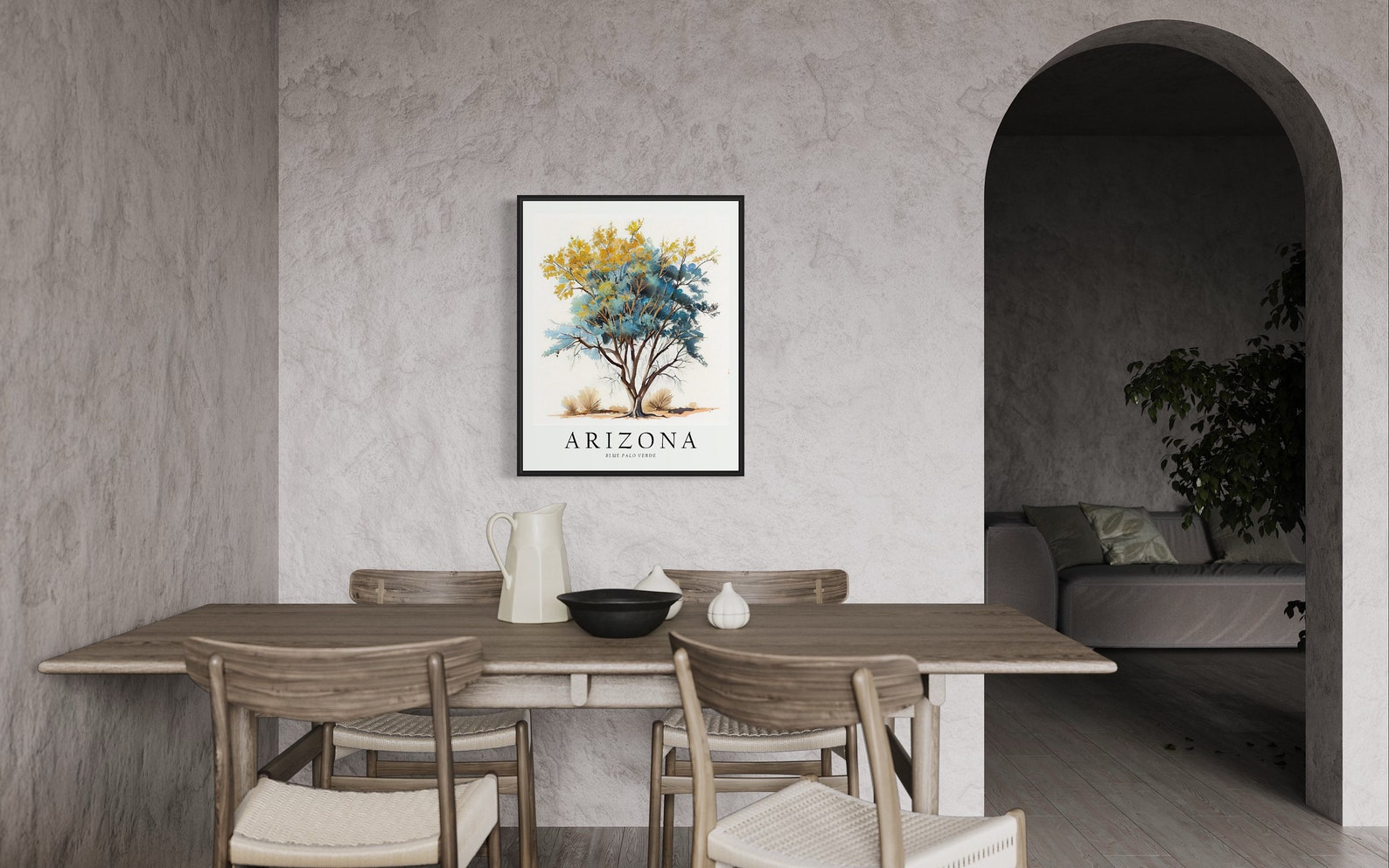 Arizona State Tree Art Print, Arizona Blue Palo Verde Tree Wall Art ...
