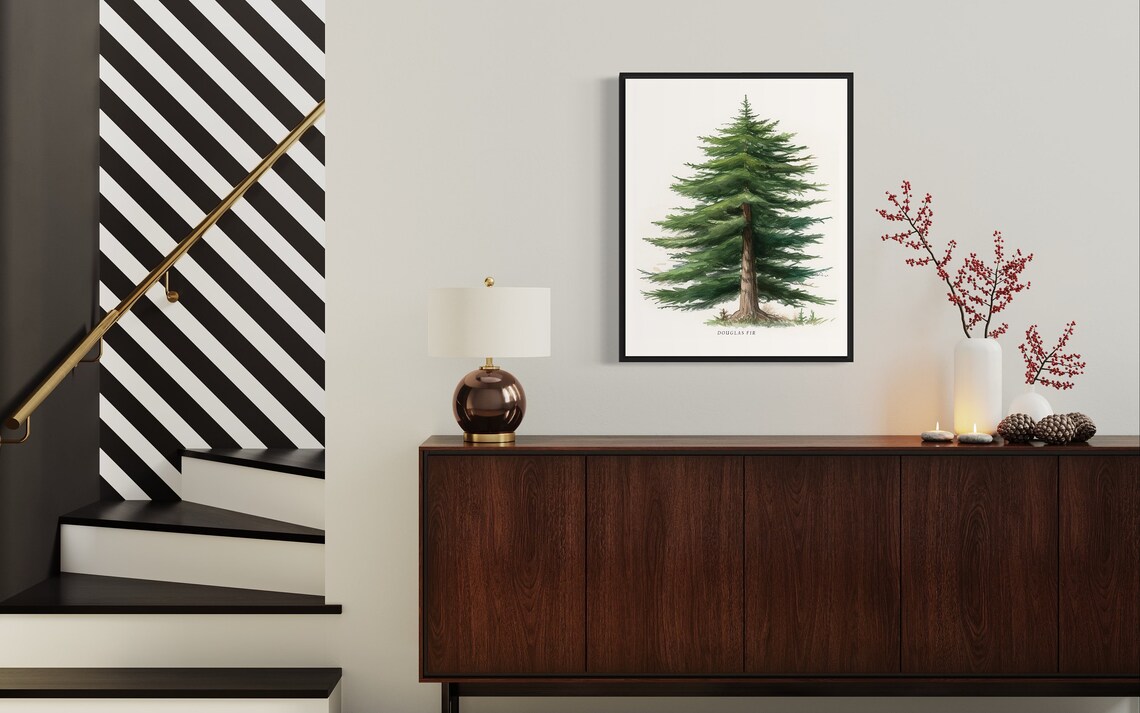 Douglas Fir Tree Art Print, Douglas Fir Tree Wall Art Poster - Etsy