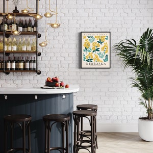 Nebraska State Flower, Nebraska Flower Market Art Print, Goldenrod 1960 ...