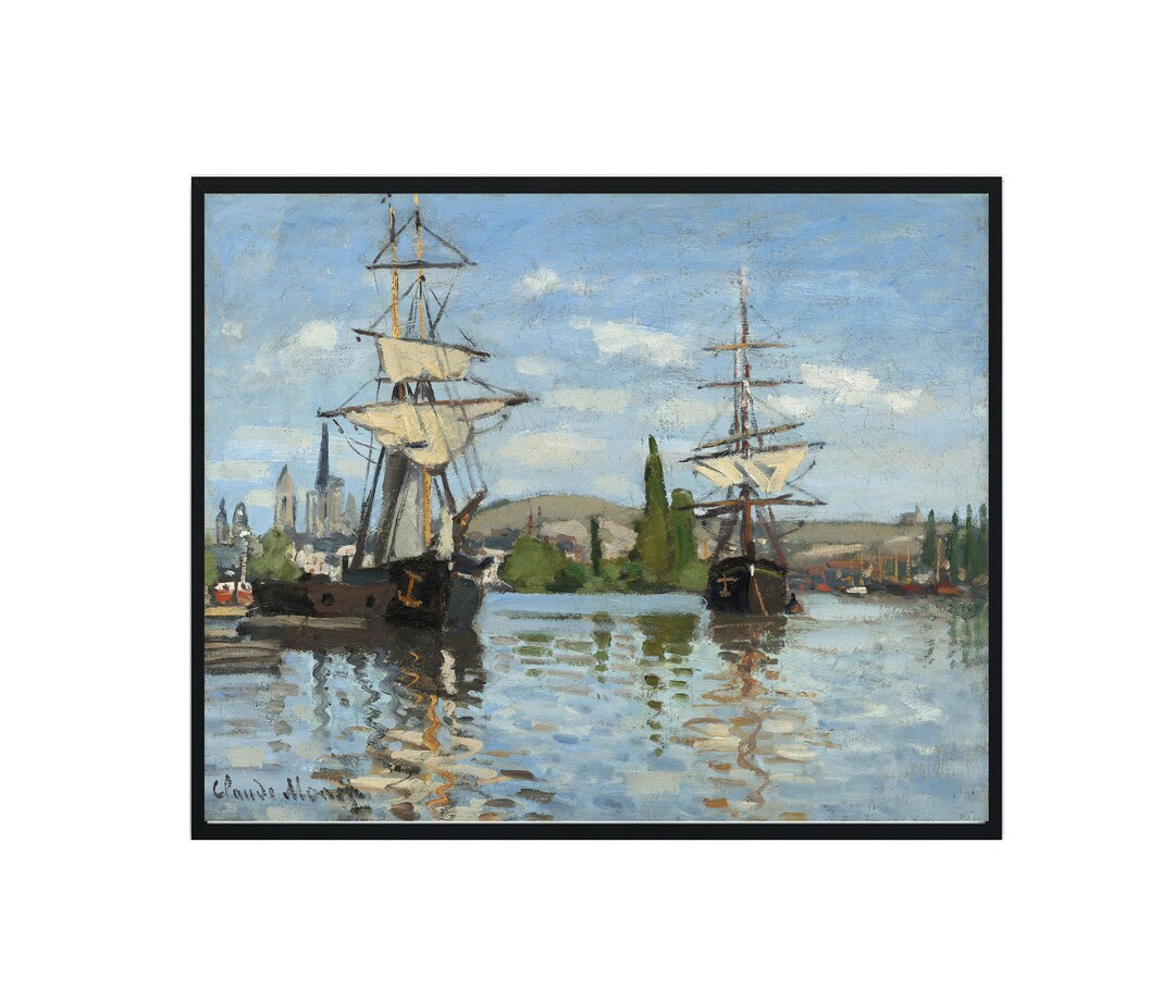 Claude Monet Poster Art Print - Ships Riding on the Seine at Rouen ...