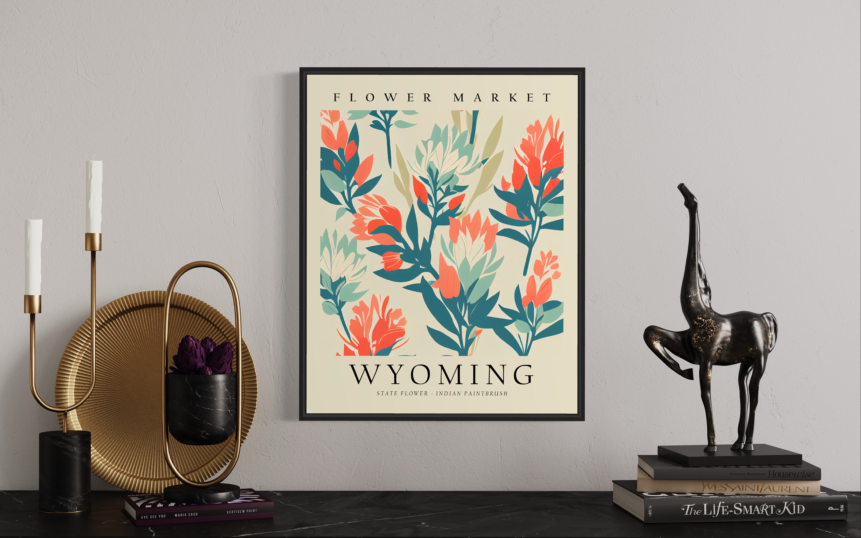 Wyoming State Flower, Wyoming Flower Market Art Print, Indian ...