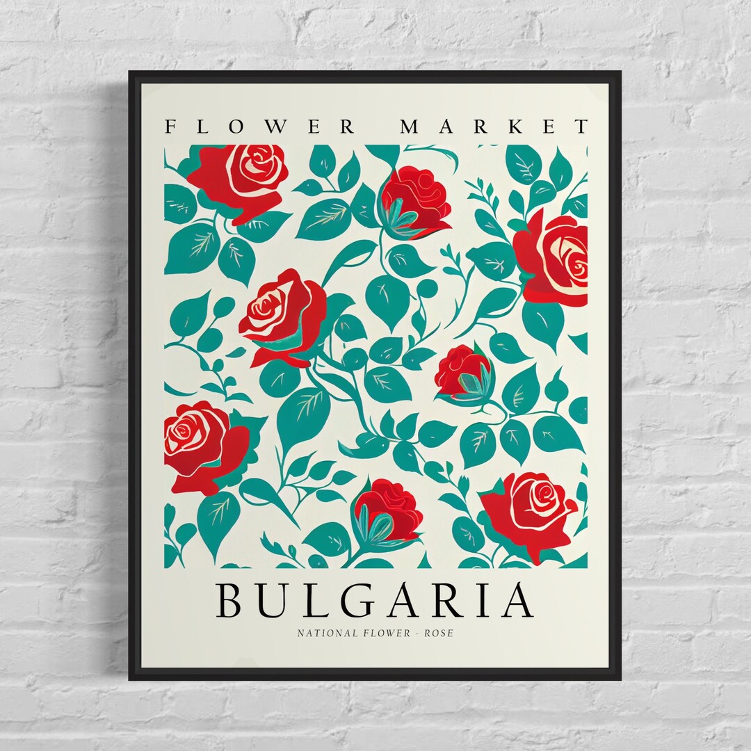 Bulgaria National Flower, Bulgaria Flower Market Art Print, Rose 1960's ...